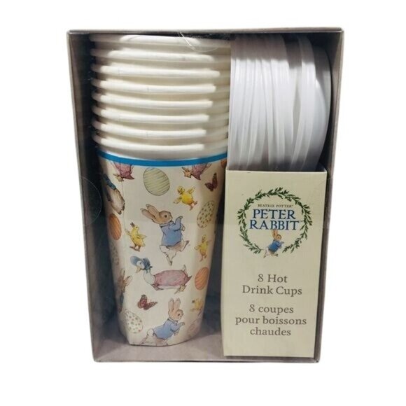 Beatrix Potter | Party Supplies | Peter Rabbit Hot Drink Cups With Lids ...